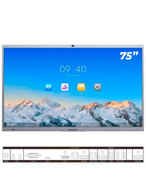 Ecran HIKVISION Interactif Plat avec Camera 4K 75"