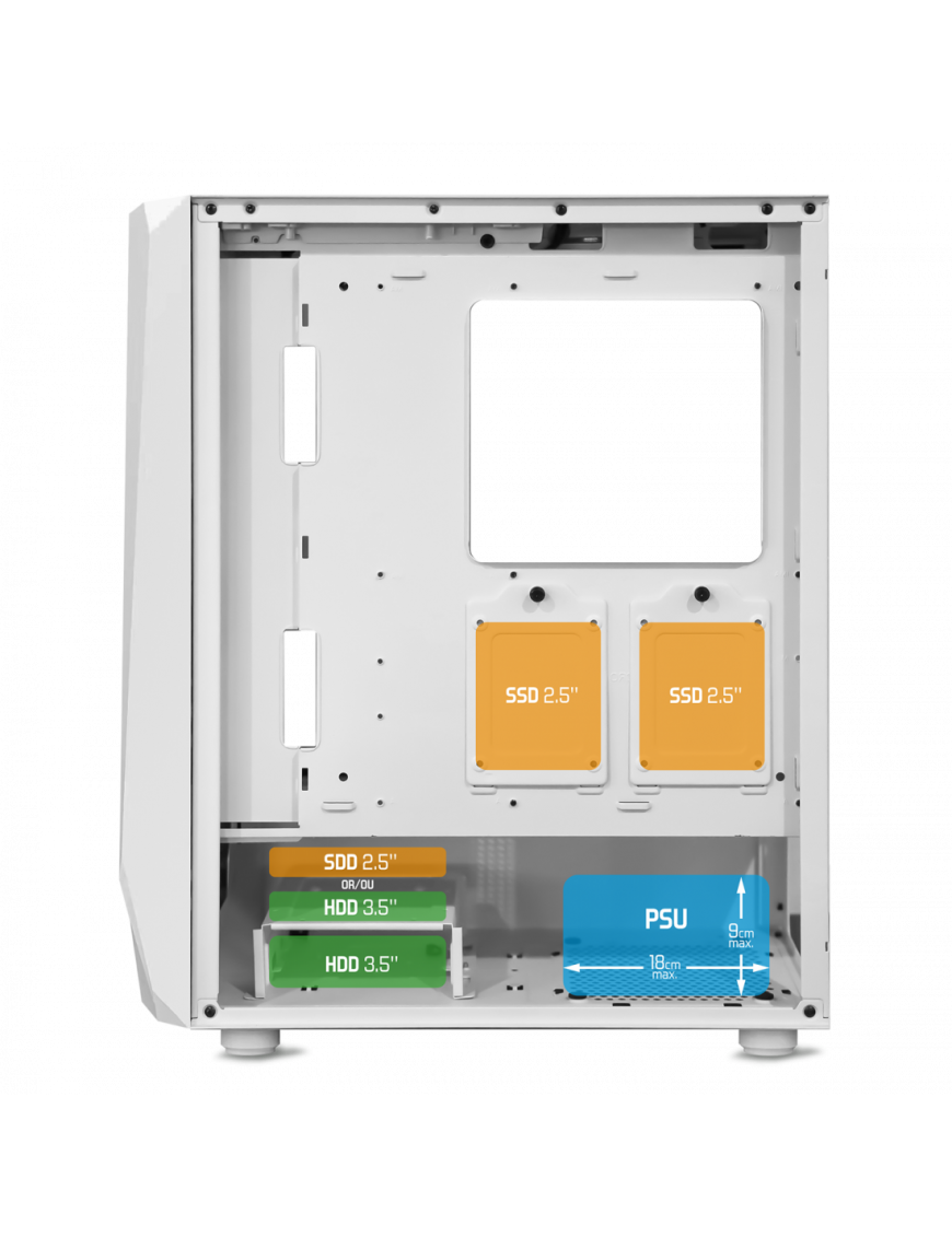 Boitier Pc SPIRIT OF GAMER INFINITY RGB WHITE ATX GAMING ARGB- tunisie ...