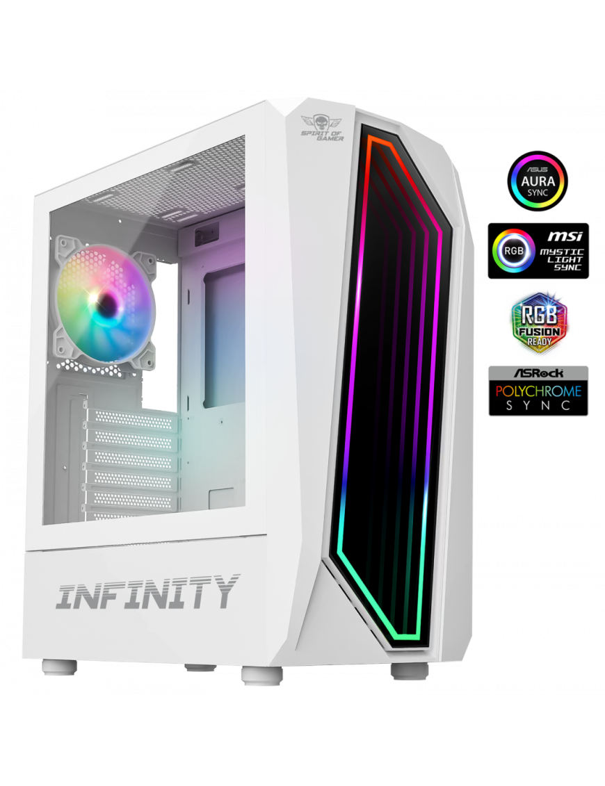 Boitier Pc SPIRIT OF GAMER INFINITY RGB WHITE ATX GAMING ARGB- tunisie-sousse