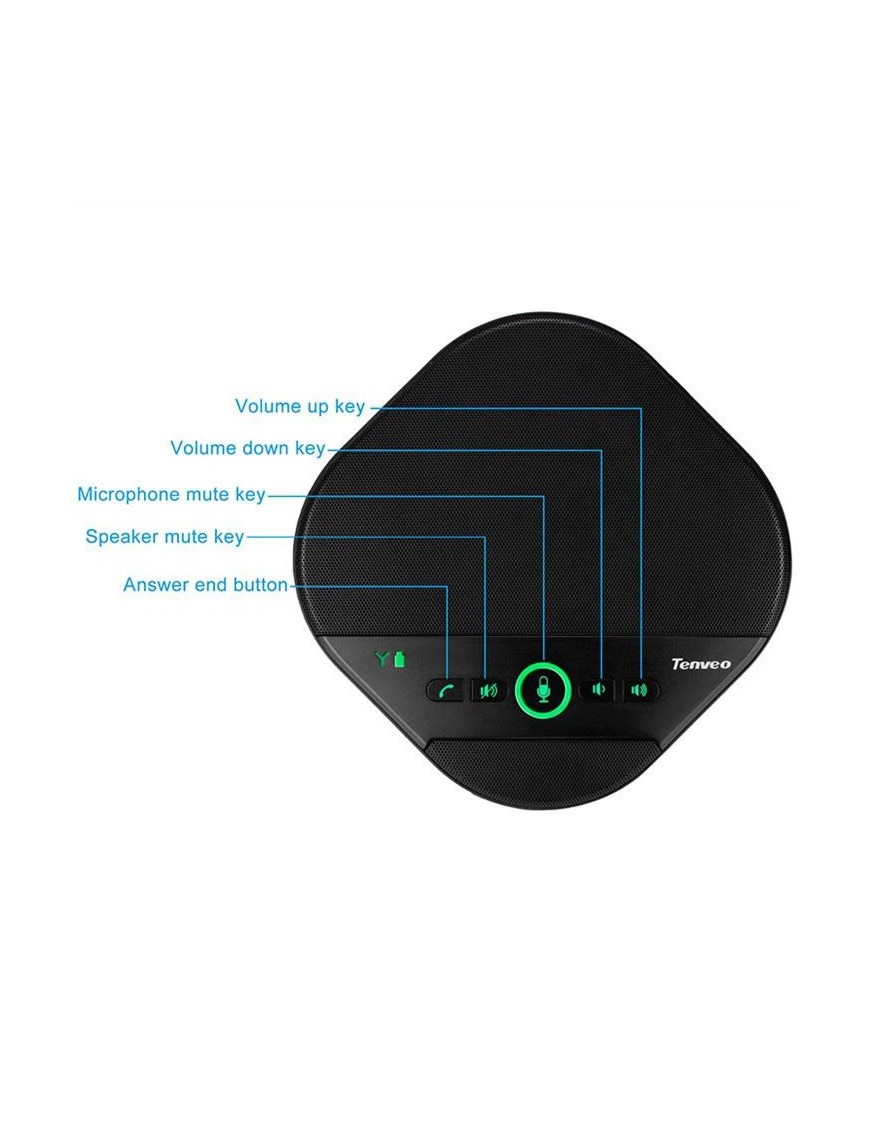 TENVEO Haut-parleur de conférence USB et haut-parleur 4 micros Prise de ...